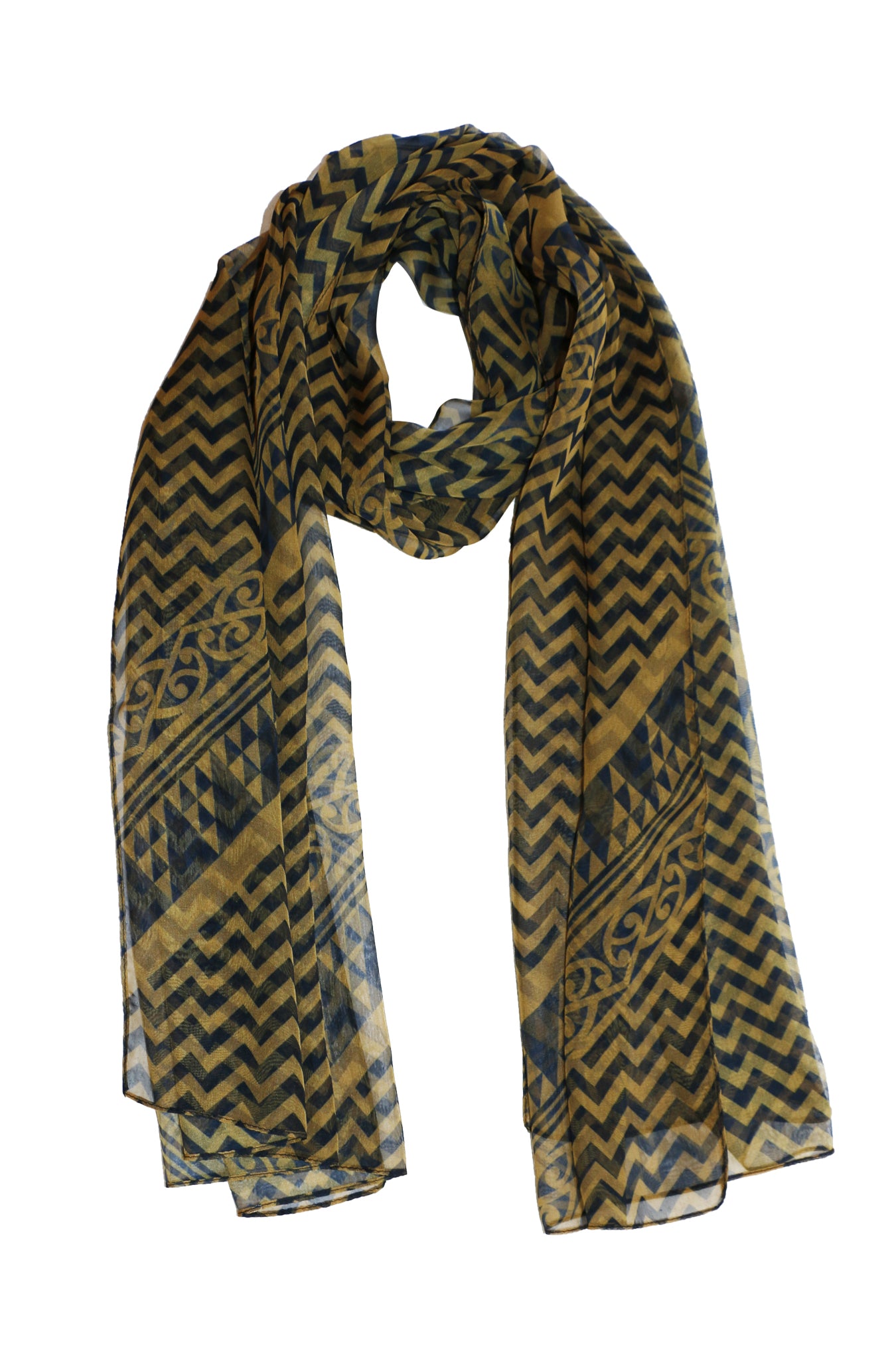 SCARF - POUTAMA GOLD – Hardout Kiwi Māori Fashion