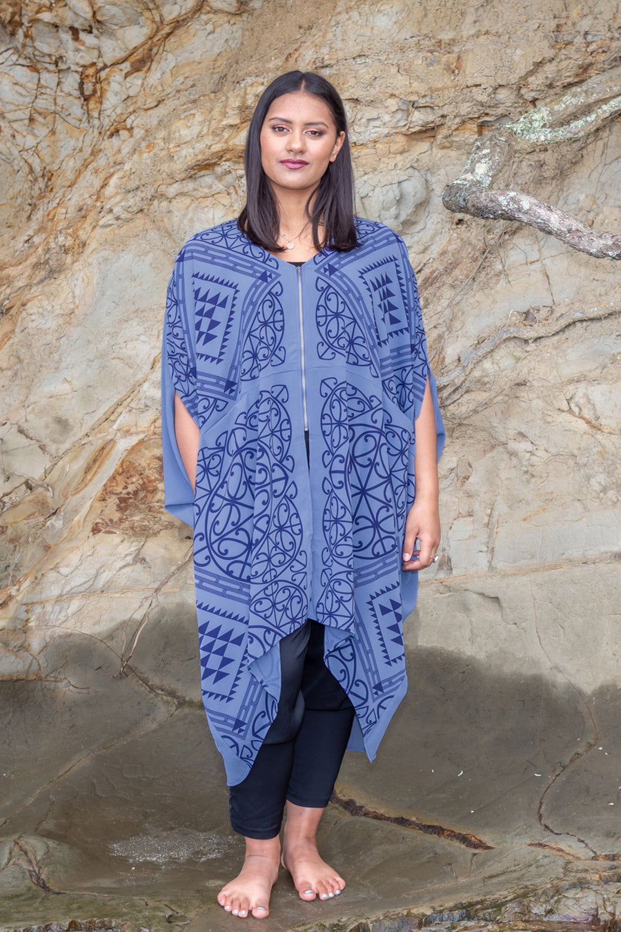 PUTIPUTI KAFTAN - LAVENDER BLUE – Hardout Kiwi Māori Fashion